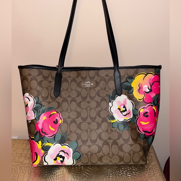 Coach | Bags | Coach Vintage Rose Signature Tote | Poshmark